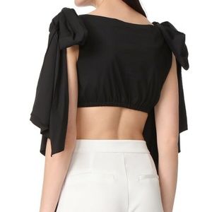 Milly | Tops | Milly Top Nwt Tara Bow Crop Top Tie Cotton Aa52 | Poshmark